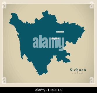 Sichuan province administrative map Stock Vector Image & Art - Alamy