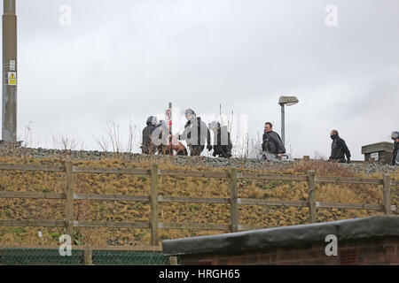 Newbold, Rochdale, UK. 2nd Mar, 2017. Police tape cordons of Kingsway ...