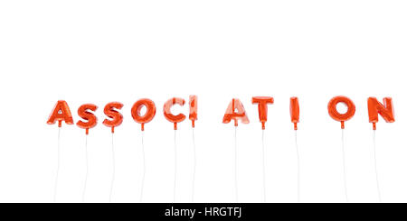 ASSOCIATION - Red text on typography background - 3D rendered royalty ...