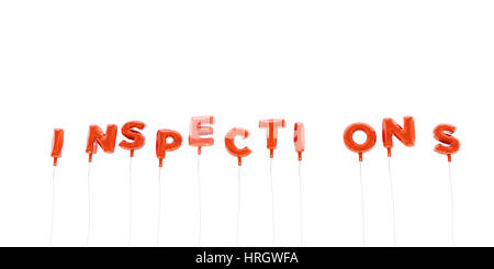 INSPECTIONS - Red text on typography background - 3D rendered royalty ...