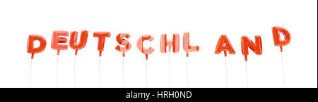 DEUTSCHLAND - Red text on typography background - 3D rendered royalty ...
