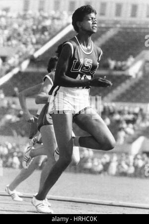 The US athlete Wilma Rudolph at the 1960 Olympic Games in Rome. She won ...