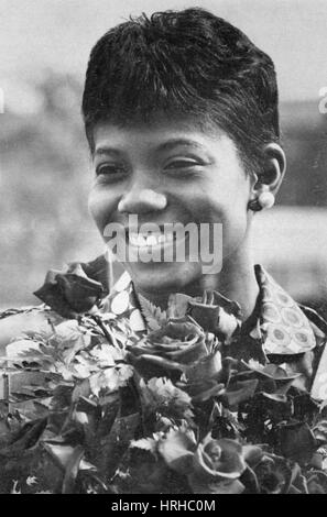 The US athlete Wilma Rudolph at the 1960 Olympic Games in Rome. She won ...