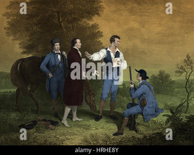 Capture of Major John Andre by John Paulding, David Williams and Stock ...