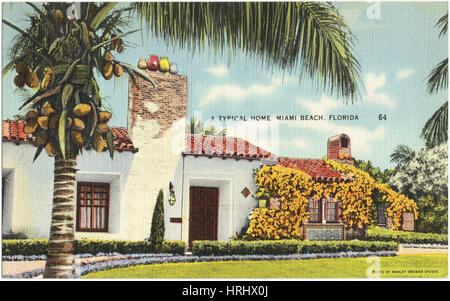 A typical home, Miami Beach, Florida , Houses, Tichnor Brothers ...