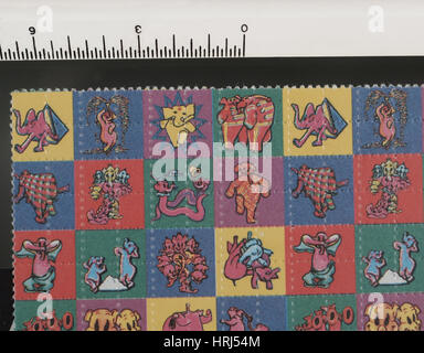 Sheet of Pink Elephants Blotter Acid, Psychedelic Drug Stock Photo - Alamy