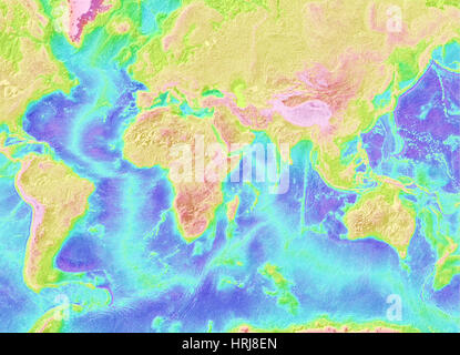 Map of Atlantic Ocean floor from Geographic das Atlantischen Ozeans ...