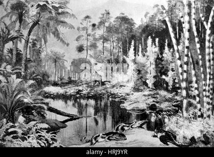 Prehistoric, Triassic Landscape Stock Photo - Alamy