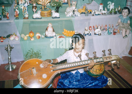 girl playing veena Stock Photo: 212073391 - Alamy
