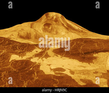 Venus, False Color Image of Volcano Sapas Mons Stock Photo - Alamy