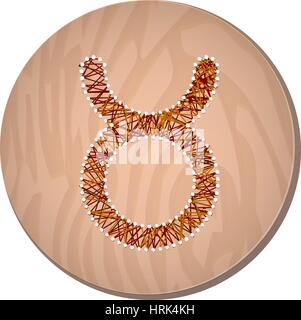 3d golden zodiac sign Taurus on a white background Stock Vector Image ...