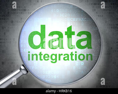 Data concept: Data Integration with optical glass Stock Photo - Alamy