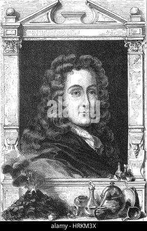 Nicolas Lemery (1645-1715) French physician and chemist. Lemery giving ...