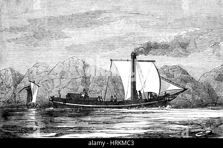 Comet', Henry Bell's steam boat of 1811. 40ft long, powered by a 3 ...