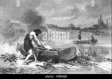 Prehistoric Man, Stone Age Fishing Stock Photo: 135042930 - Alamy