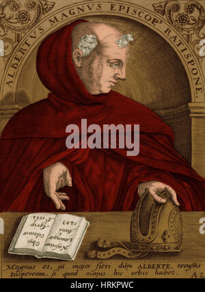 Portrait of Albertus Magnus (1193-1280: Catholic saint, German Stock ...