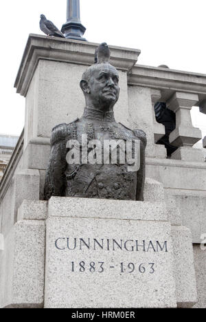 London, UK, 01/03/2017 Statue of Admiral of the Fleet Andrew Browne ...