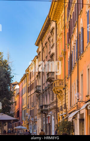 Architecture of the colorful buildings of Modena in Italy Stock Photo ...