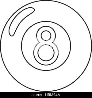 Billiard eight ball linear icon. Magic 8 ball. Thin line illustration ...