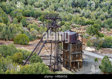 Mining equipment, Kelly Mine (zinc), Kelly ghost town, near Magdalena ...