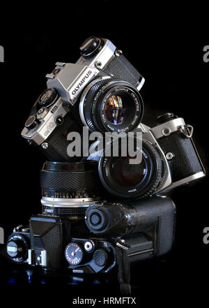 Vintage film cameras Stock Photo - Alamy