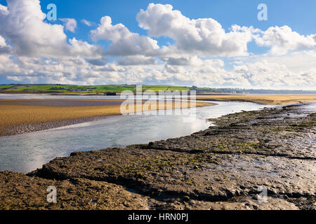 River Taw Estuary from shore at Braunton Marsh, Devon, England Stock ...