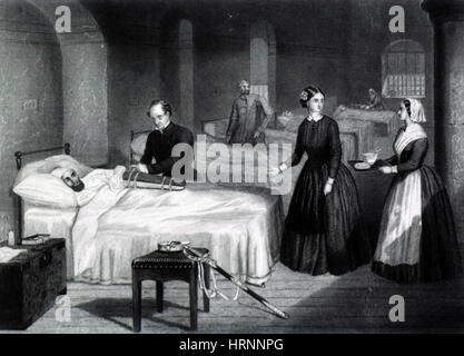 Crimean War, Florence Nightingale at Scutari Stock Photo - Alamy