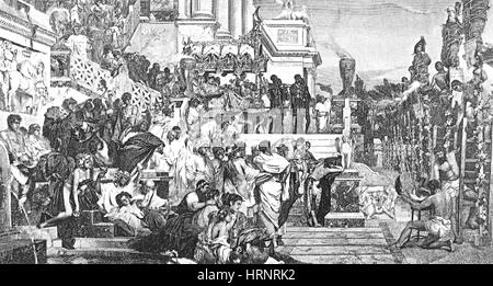 Nero and the Great Fire of Rome, 64 AD Stock Photo - Alamy