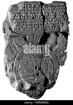 Clay tablet Babylonian map of the world. Dated 700 BC Stock Photo - Alamy