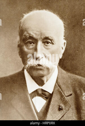 Portrait of Clément Ader, aviation pioneer, in his study in Muret Stock ...