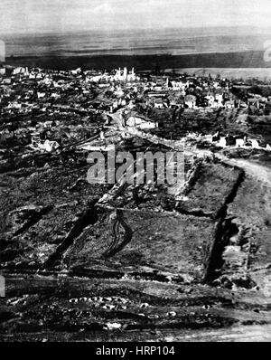 Aerial photograph of a battlefield, France, WW1 Stock Photo - Alamy