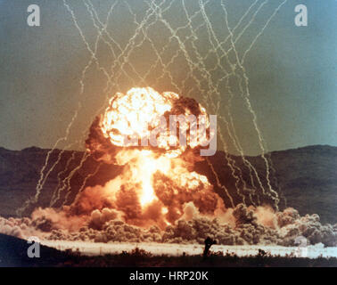 Testing effects of nuclear blast 1955. Operation Teapot was a series of ...