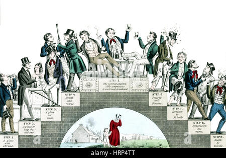 The drunkard's progress Stock Photo - Alamy