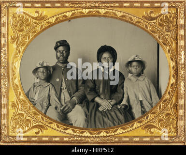 Black Union Soldier and Family, Civil War, c. 1863 Stock Photo ...