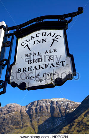 Clachaig Inn Pub sign, Glencoe, Scotland, UK Stock Photo - Alamy