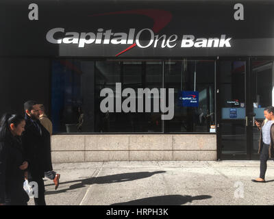 A Capital One bank branch in Manhattan in New York City, USA, on ...