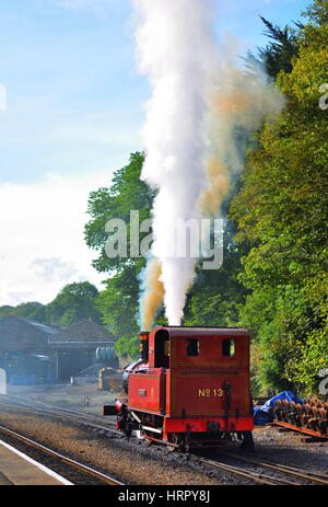 Steam locomotive at Douglas Railway station on the Isle of Man Railway ...