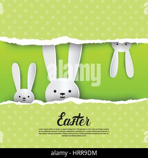 Rabbit Easter Holiday Bunny Symbols Greeting Card Stock Vector Image ...