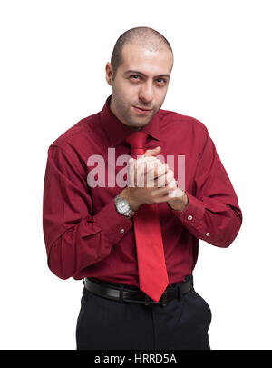 Devil businessman isolated on white background Stock Photo - Alamy