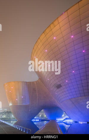 The Tri-Bowl building in Songdo Central Park at the financial district ...