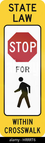 United States MUTCD crosswalk road sign - Yield to pedestrians Stock ...