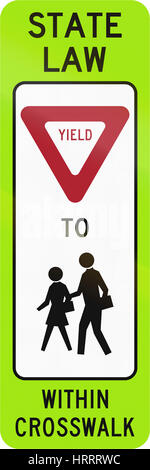 United States MUTCD crosswalk road sign - Yield to pedestrians Stock ...