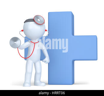 Stethoscope and First Aid Kit Character isolated - 3D Render Stock ...