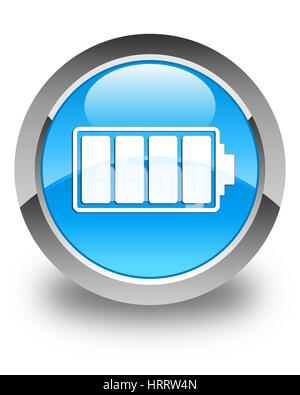 Battery icon. Isolated on blue. 3D Render Stock Photo - Alamy