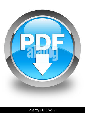 pdf blue glossy icon on white background Stock Photo - Alamy