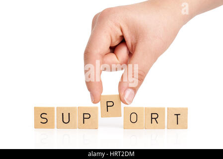 Success and support symbol. Concept word Success and Support on wooden ...