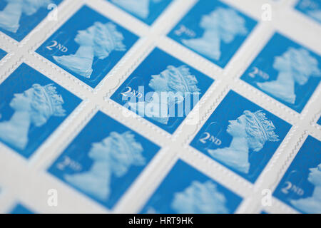 English Second class postage stamps, UK Stock Photo - Alamy