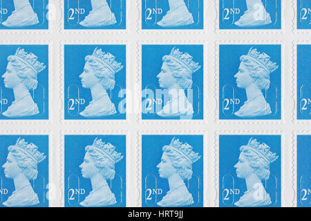 British 2nd class stamps sheet Stock Photo - Alamy