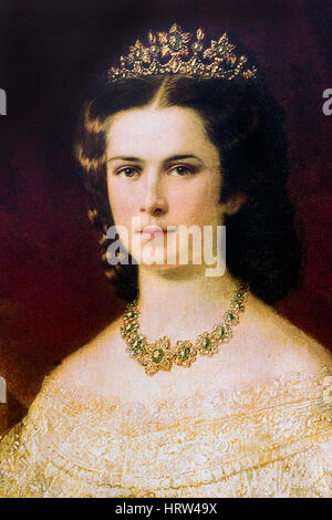 Painting of Empress Sisi or Empress Elisabeth of Austria, Queen of ...