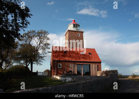 Converted lighthouse on the Danish holiday island of Bornholm Stock ...
